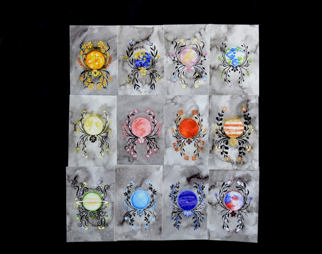 Solar System Spiders Prints 12-pack Astrology Astronomy - Etsy