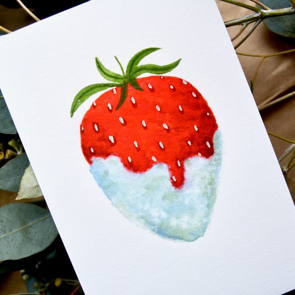 Strawberry Print - Etsy