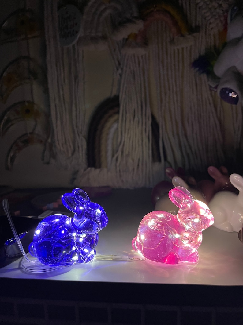Custom Resin Bunny (fairy Lights Available) - Etsy