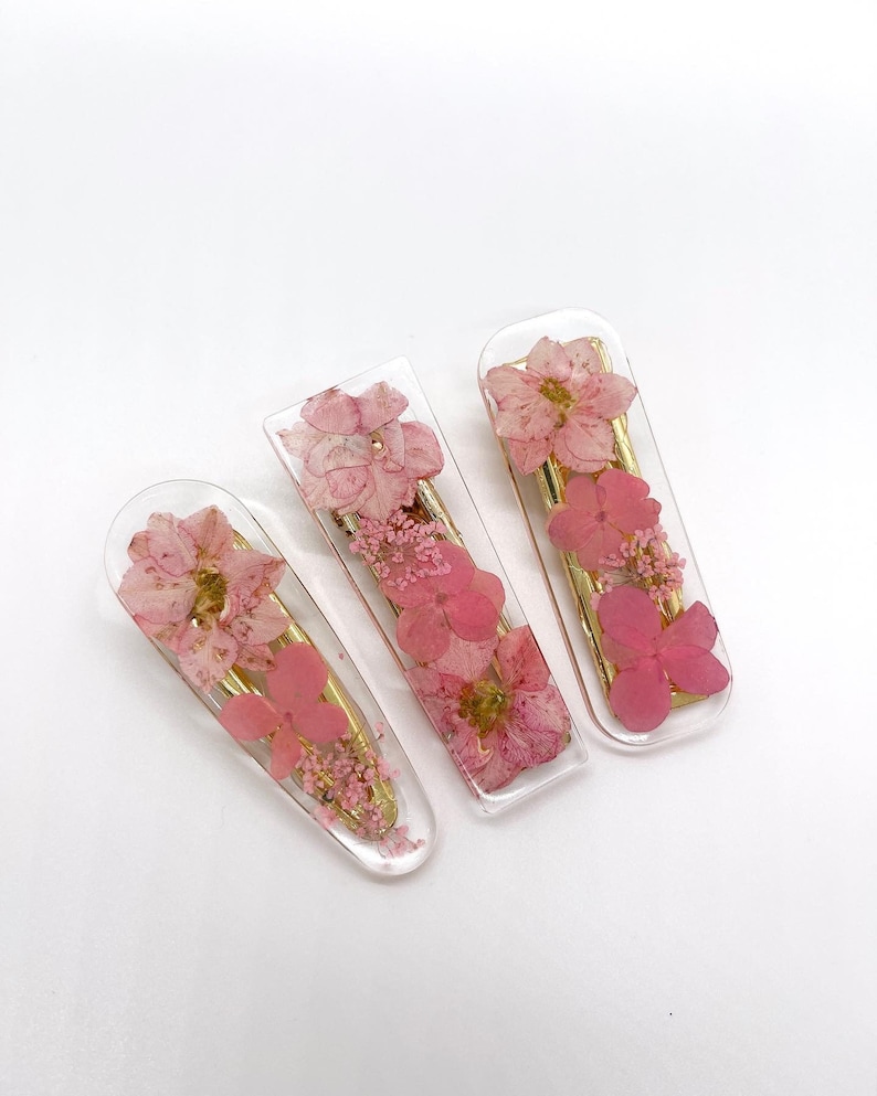 Custom Resin Floral Hair Clips (sold in Pairs) - Etsy