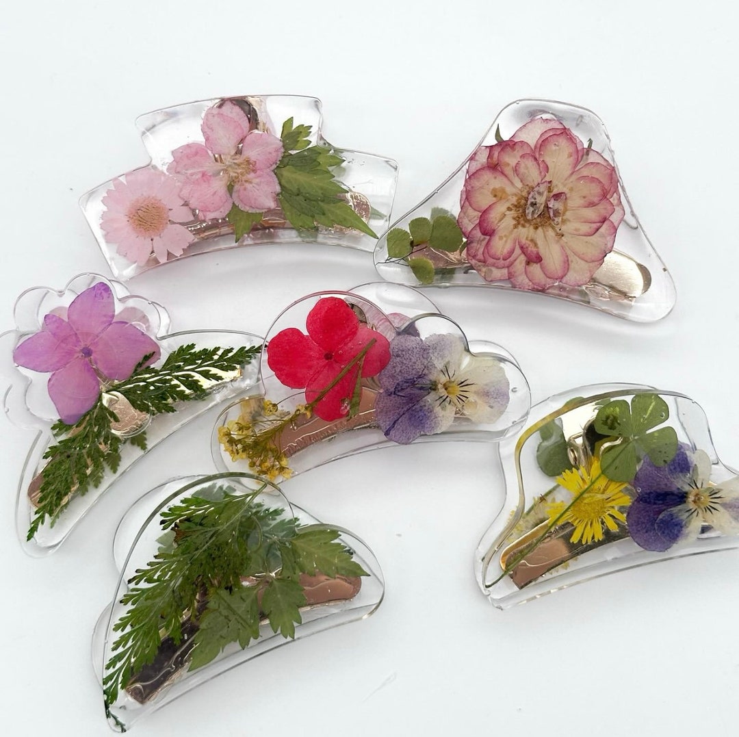 Custom Floral Claw Hair Clip (sold Individually) - Etsy