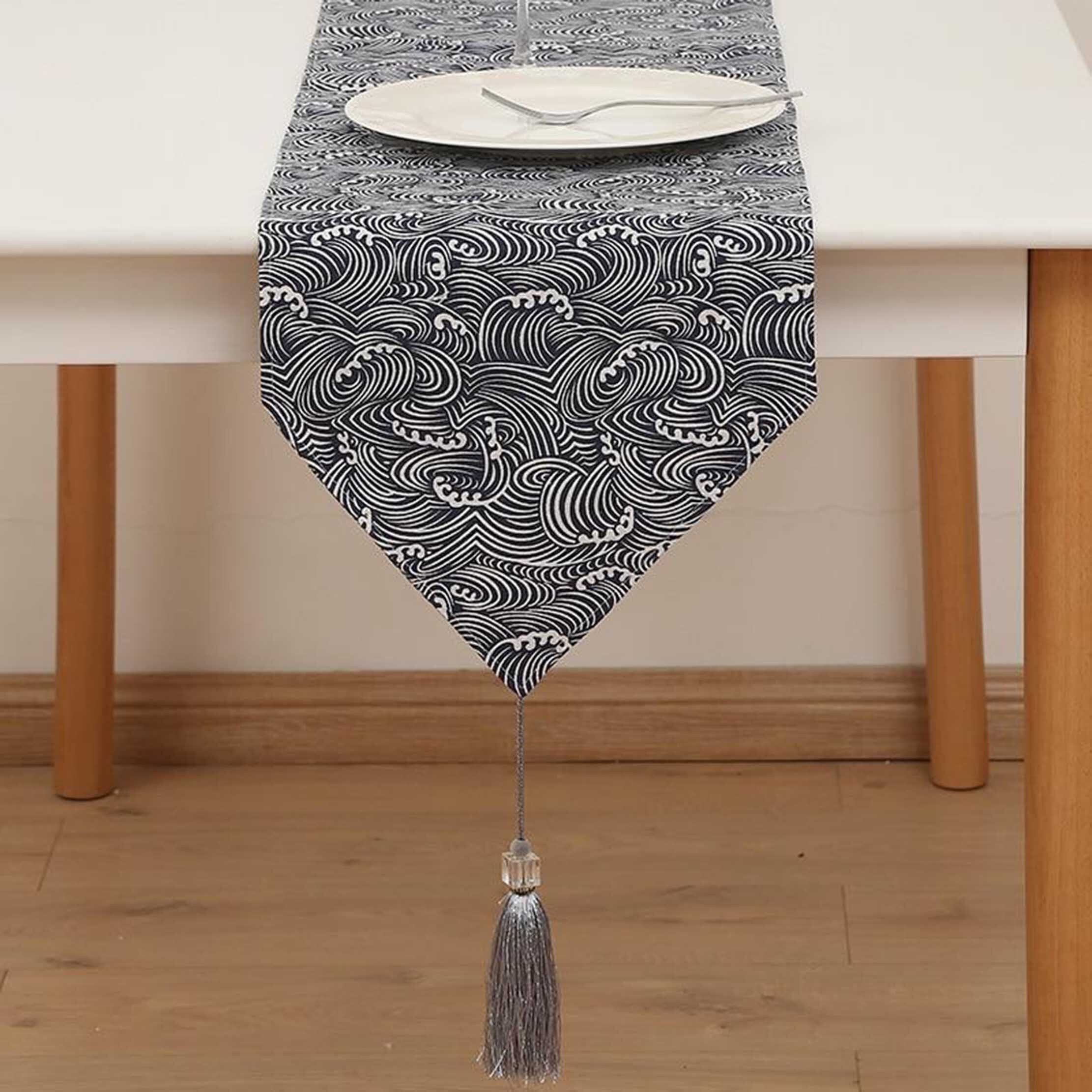 Ocean Waves Linen Table Runner Ukiyoe Kanagawa Beach - Etsy Canada