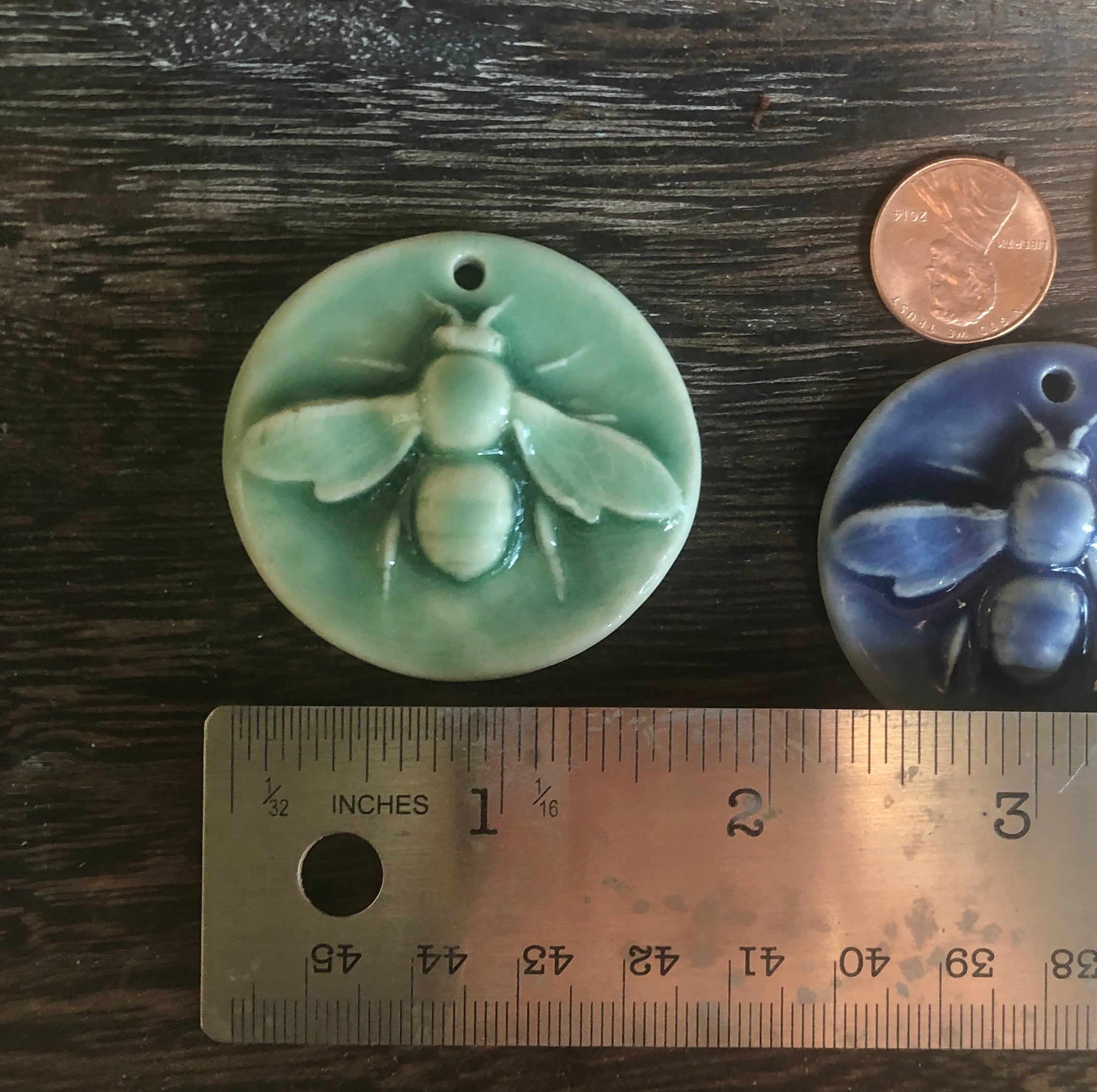 Colourful Glazed Porcelain Bee Pendant Charm-artisan Pendant-bee ...