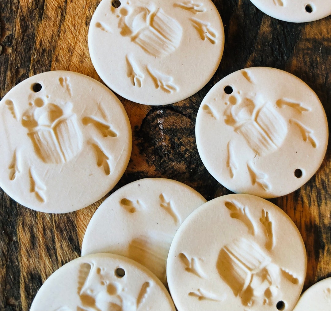Porcelain Beetle Charms Pottery Made by Hand-scarab Beetle Pendant ...