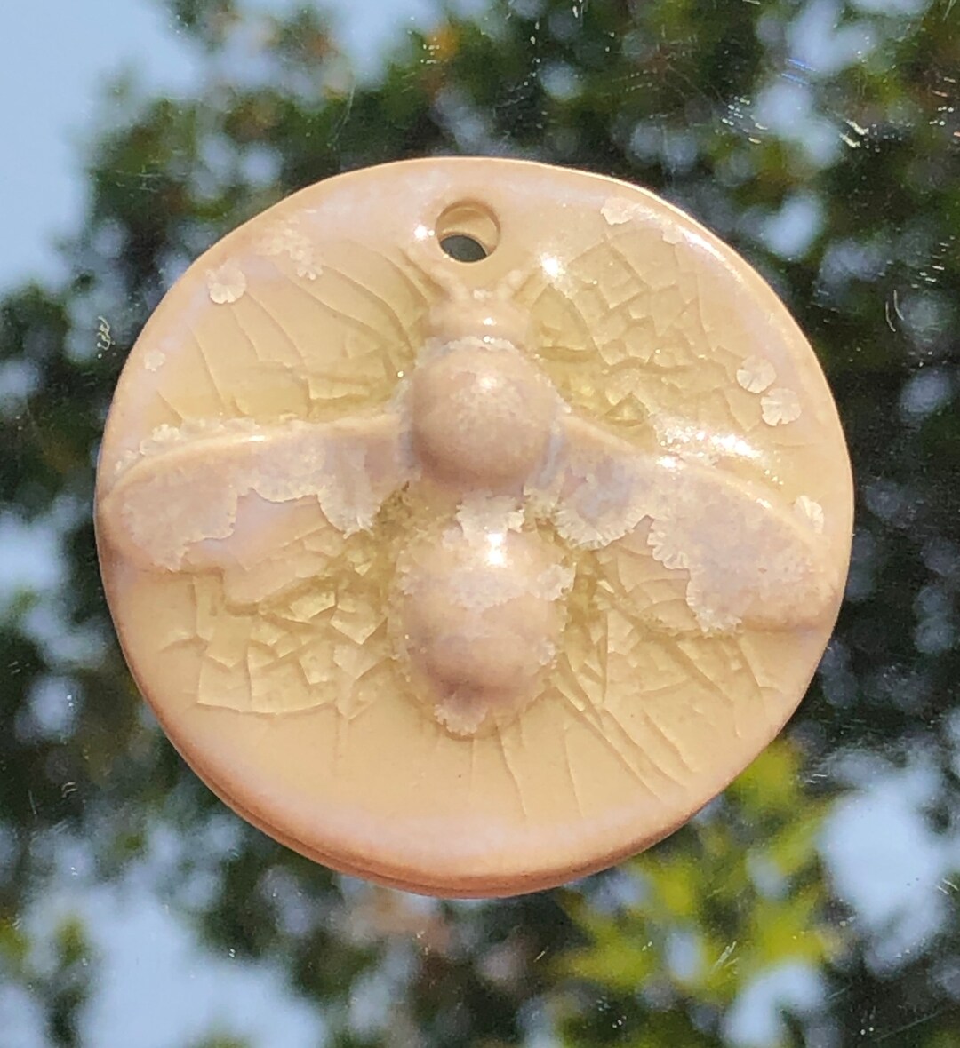 Translucent Ivory Porcelain Bee Pendant Charm-artisan Pendant-bee ...