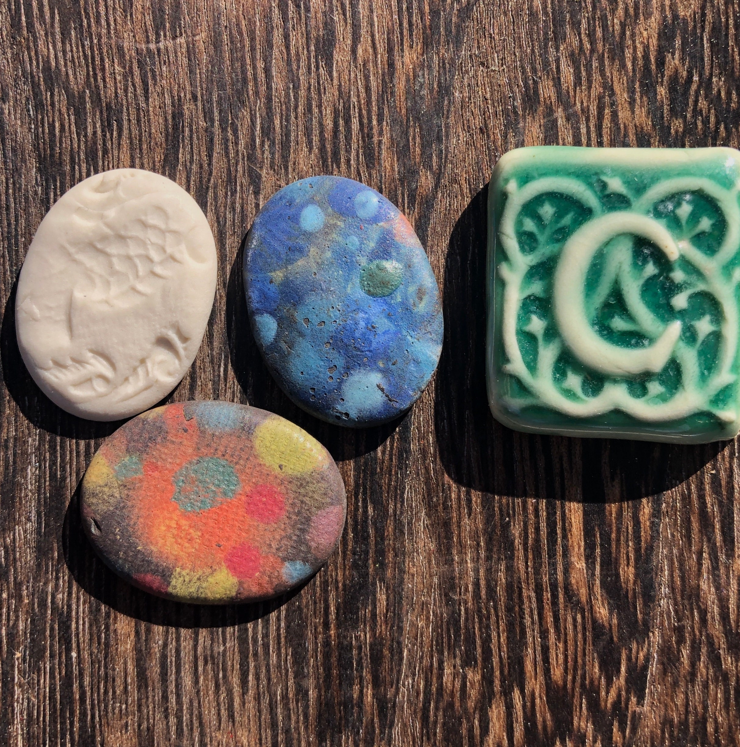 Unique Artisan Cabochons-pottery Cabochon Sets-wire Wrapping-ring ...
