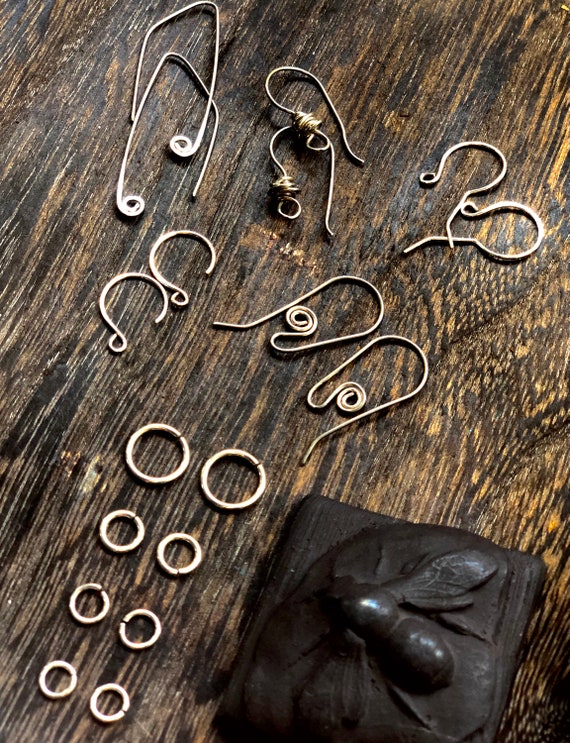 Silver Earring Starter Kit artisan Sterling Silver Earrings Ear Wires Sterling Silver Jump Rings handcrafted Earwires Jump Rings Etsy