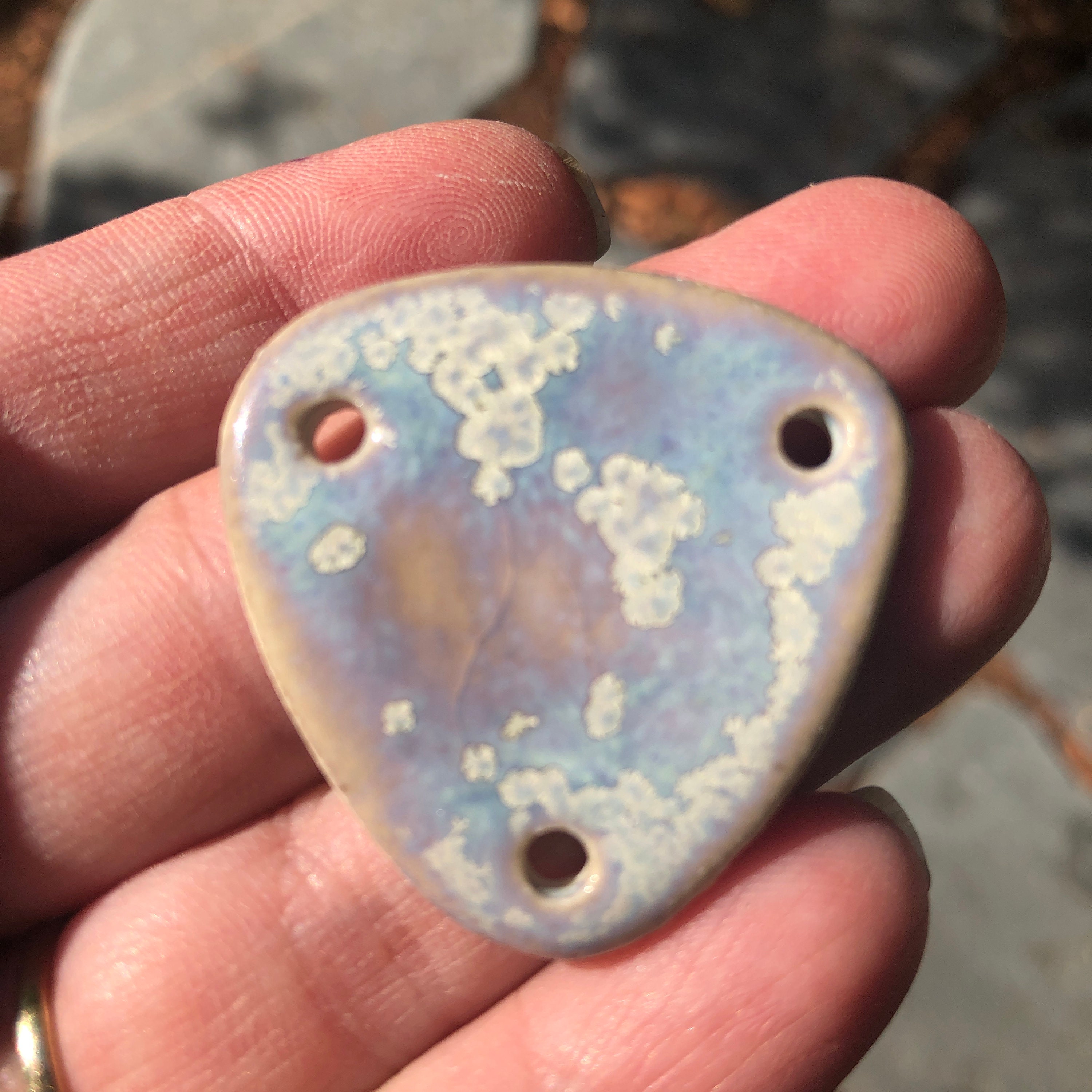 Enchant Porcelain Pendant-pottery Pendant-3 Hole Charm-pottery - Etsy