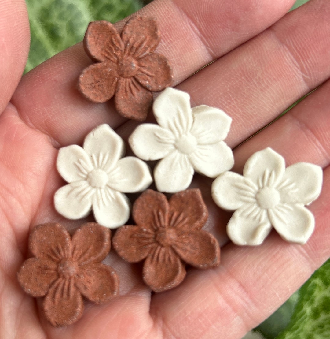 Terra Cotta Flower Bead-hand Crafted Artisan Bead Handmade Bead-terra ...