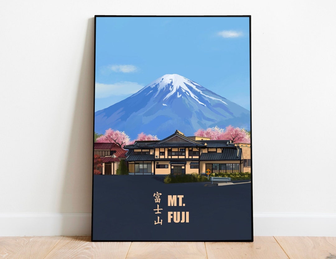 Mount Fuji Poster, Fuji Japan Poster, Travel Memory, Travel Gift Japan ...