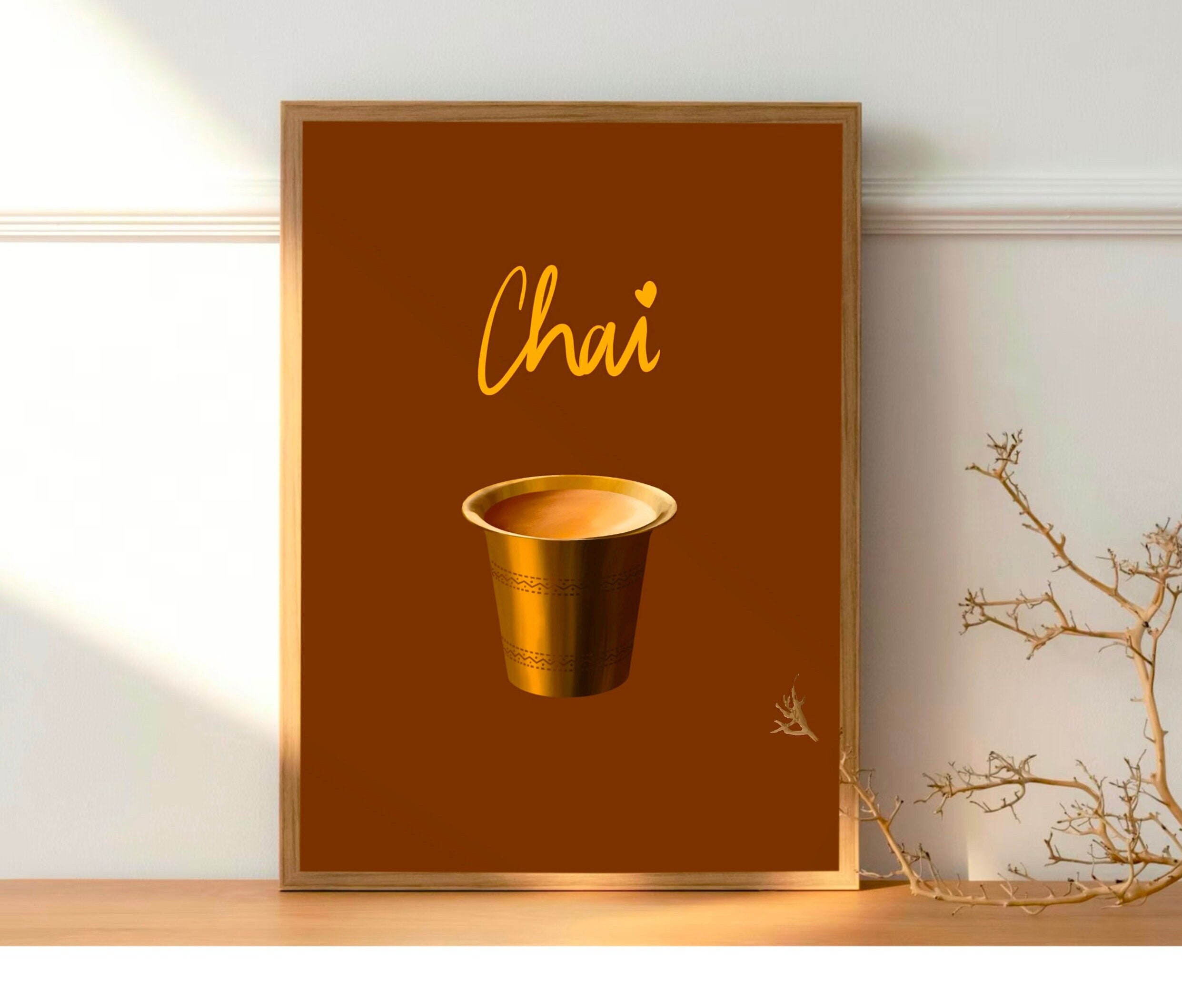 Chai Tea Cafe Art Cafe Desi Chai Art Tea Lover Kitchen Poster Masala ...