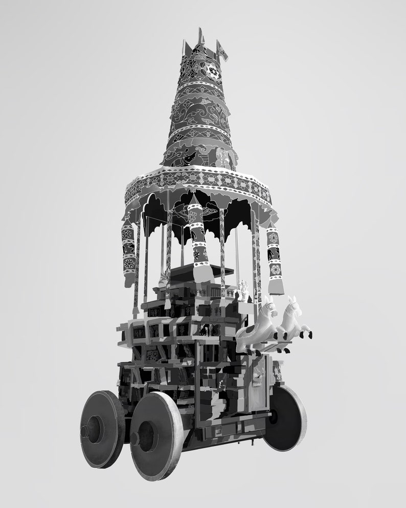 Temple Chariot Painting Temple South Asia South India Digital Print ...
