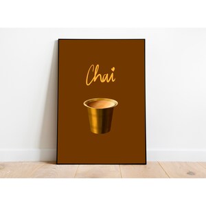 Chai Tea Cafe Art Cafe Desi Chai Art Tea Lover Kitchen Poster Masala ...