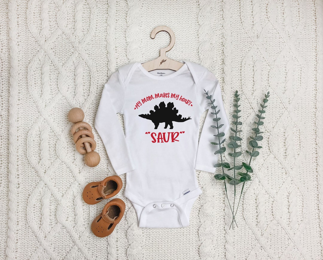 Mom makes my Heart-saur Onesie®, Baby Girl, Baby Boy, Valentine's baby ...