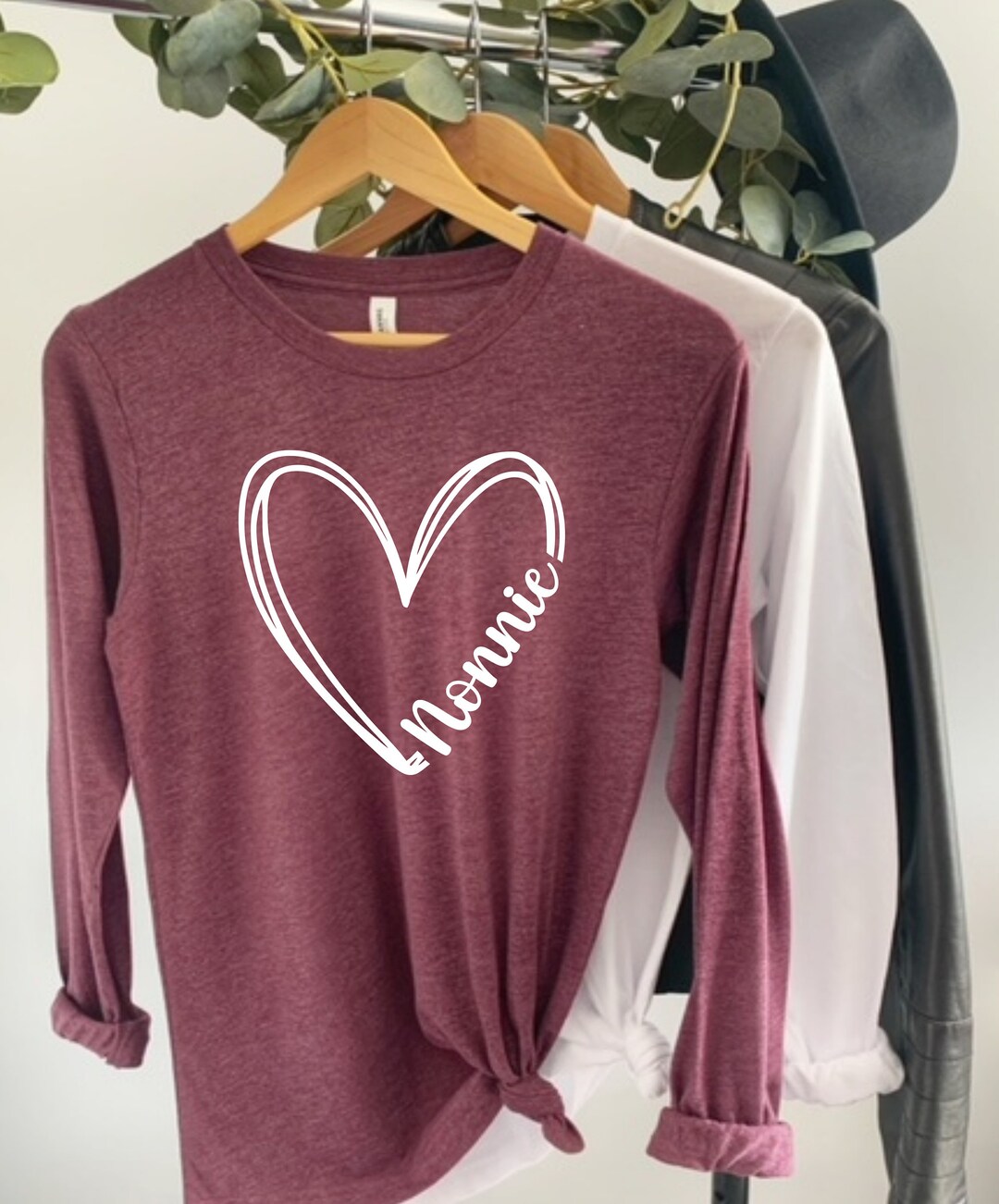 Nonnie Heart Long Sleeve Shirt, Gifts for Grandma, Gifts for Mom ...