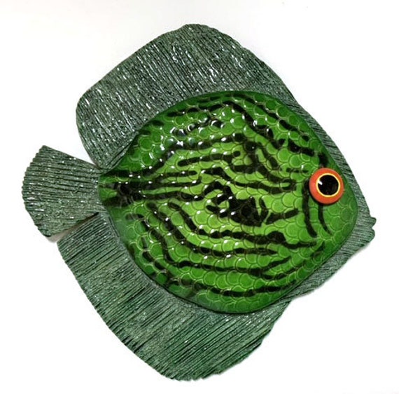 Discus Wall Art Ceramic Fish With Glazes | Etsy