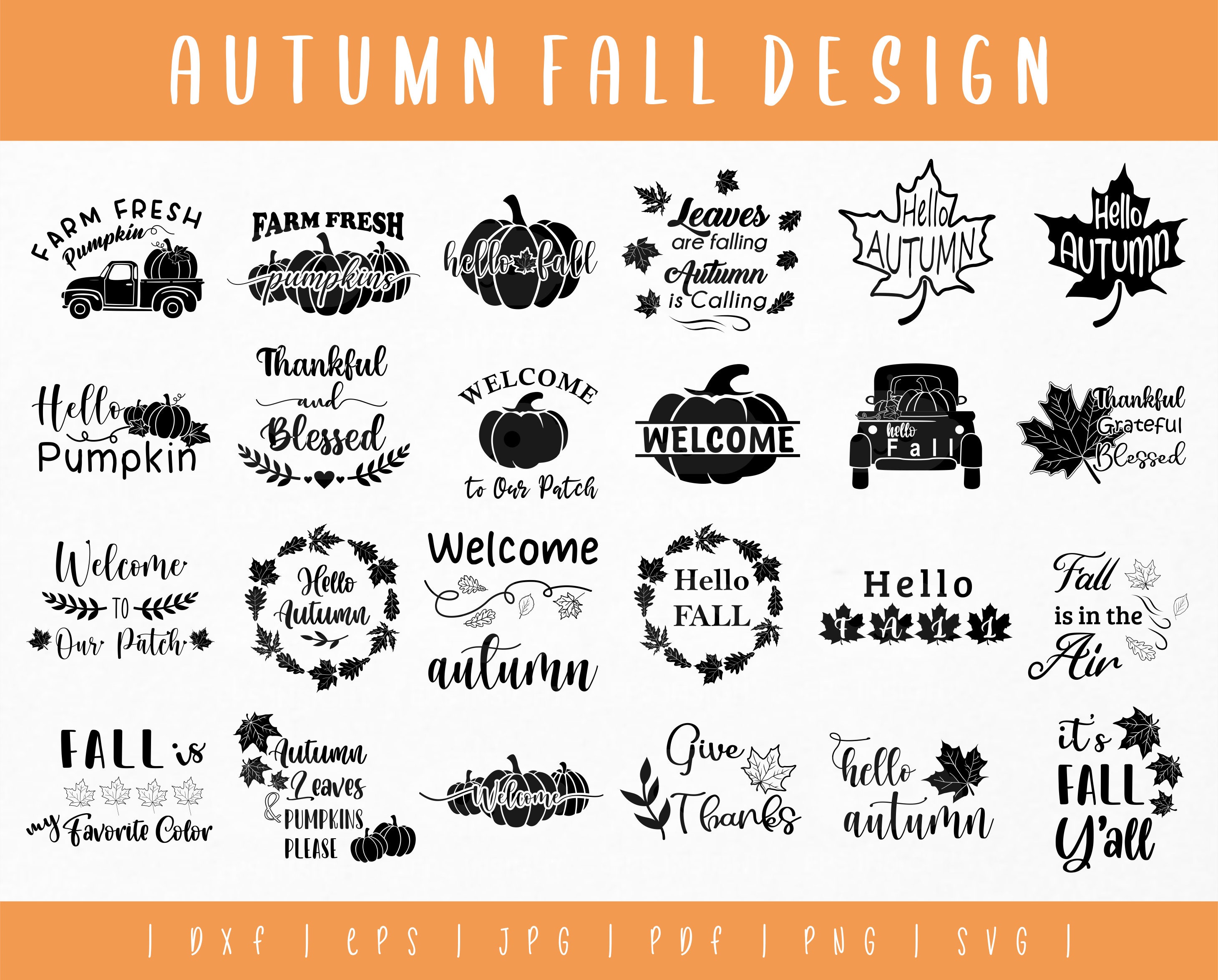 Autumn Fall SVG Bundle. Autumn Svg Design. Fall Svg Design ...