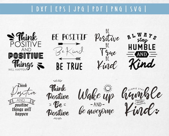 Positive Saying Svg Bundle. Motivational Inspirational Quote - Etsy