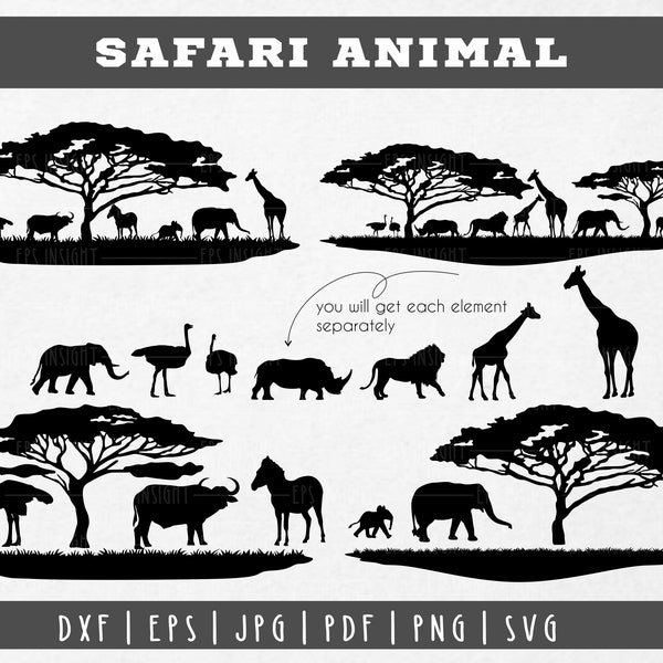 African Animal Silhouette - Etsy