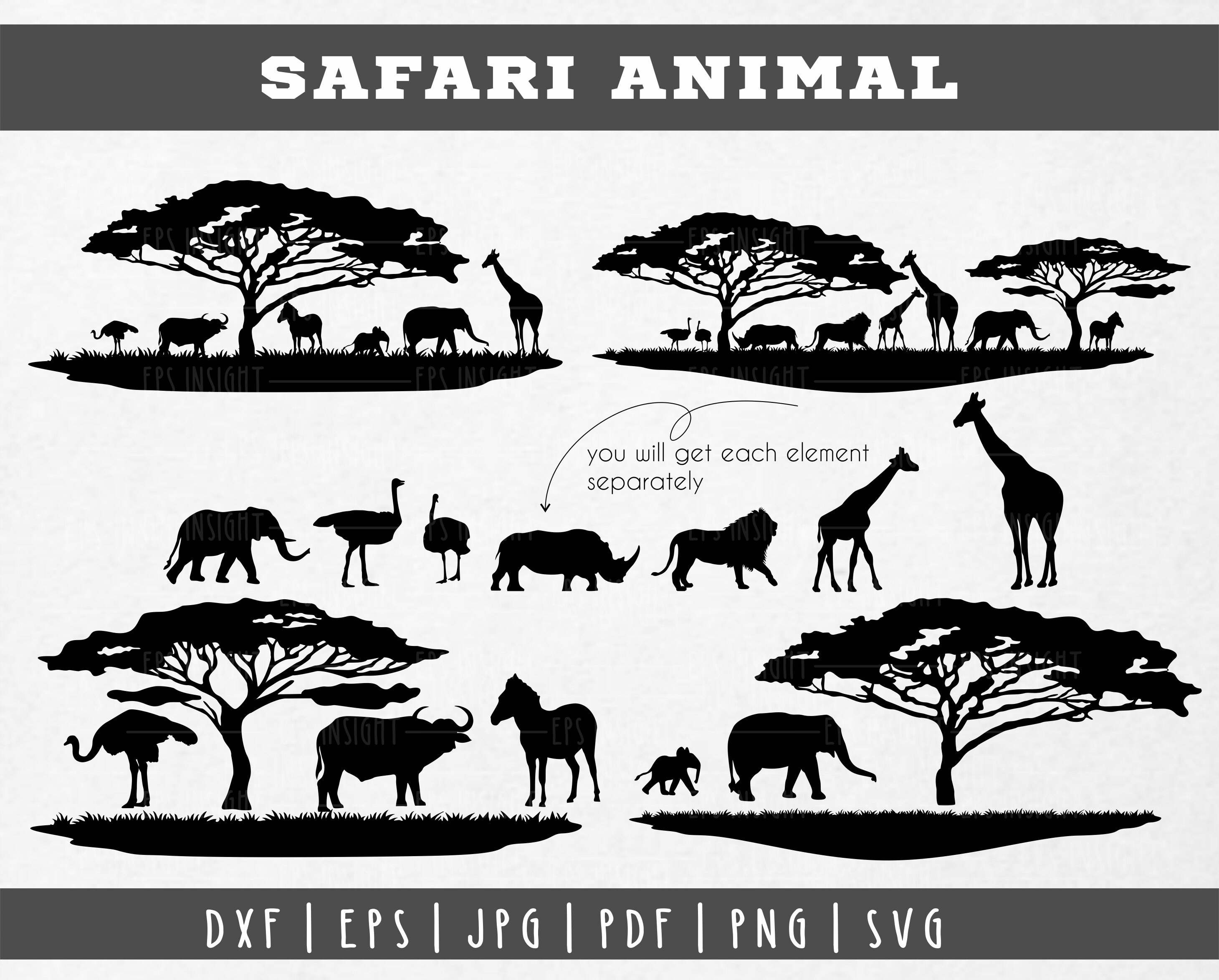Safari Tree Silhouette Clip Art