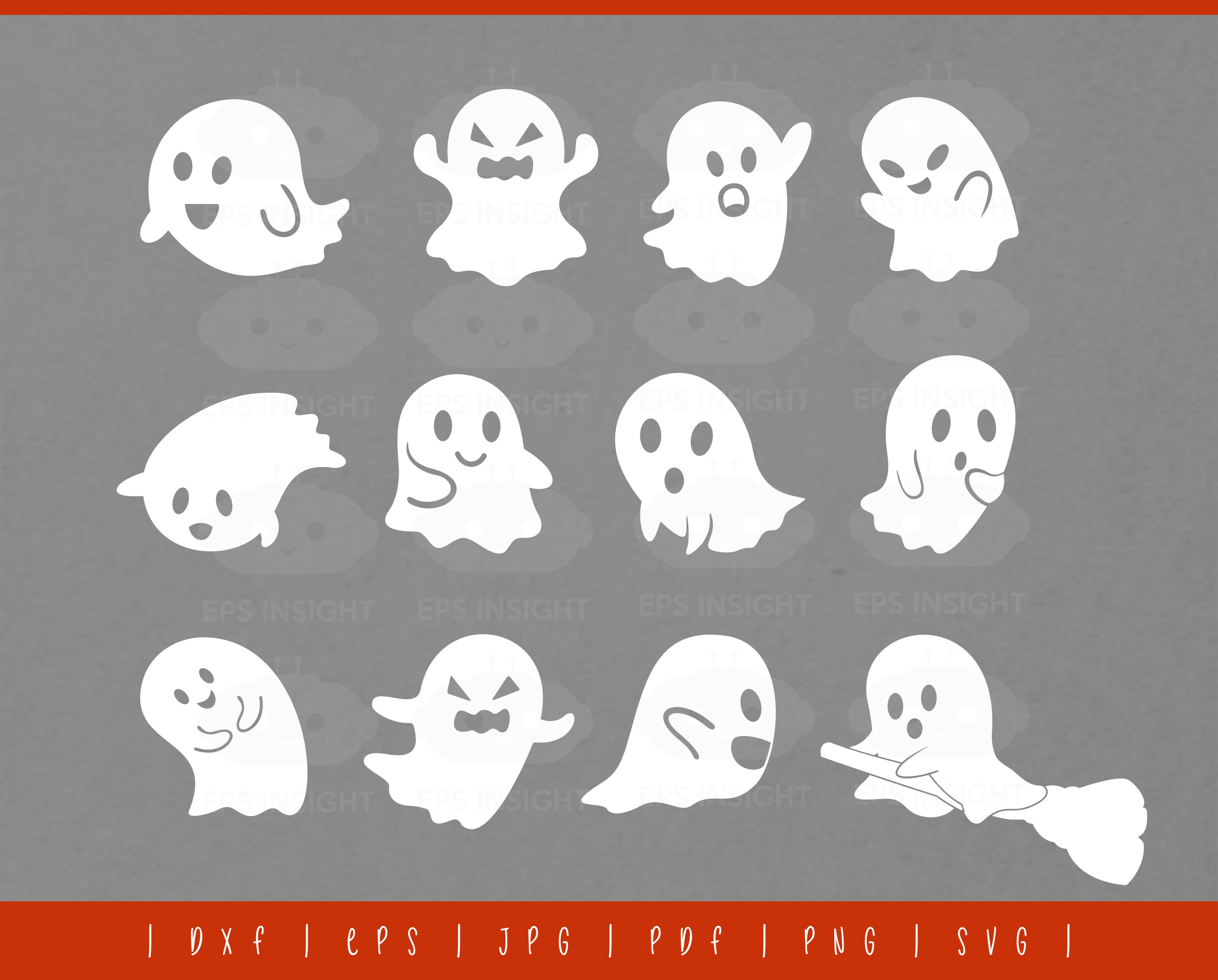 Cute Ghost Svg. Ghost Svg Bundle. Halloween Svg. Ghost Cut | Etsy Canada