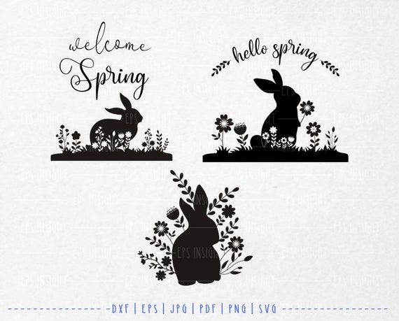 Floral Rabbit for Spring Season. Spring Greeting Svg. Floral | Etsy