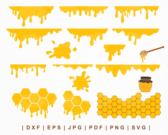 Honey Drippng Border Svg. Dripping Border Bundle. Honey | Etsy