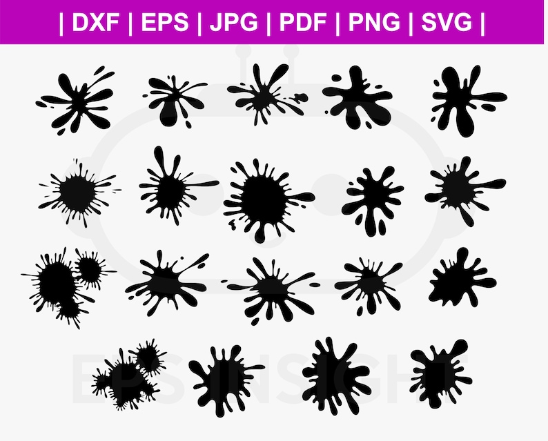 Splatters Svg File. Paint Splatter Svg Bundle. Paint Splash. | Etsy