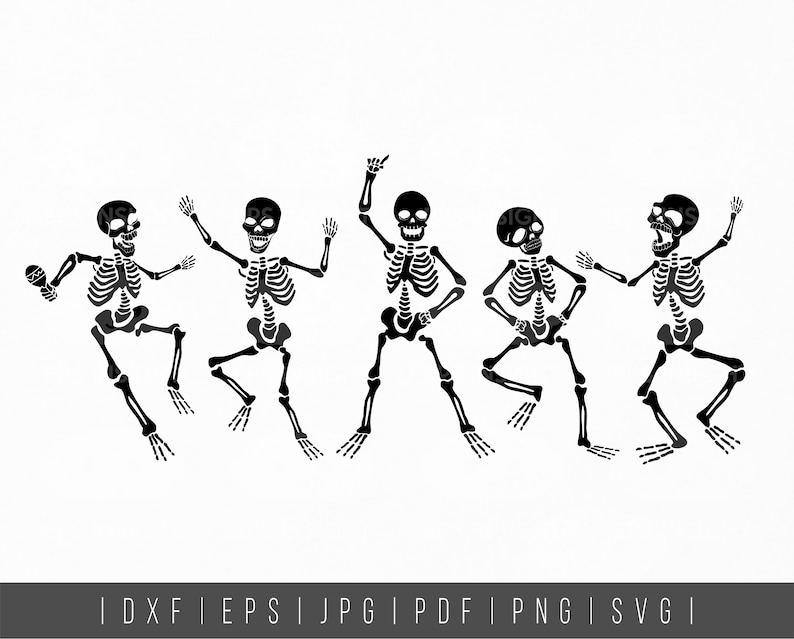 Dancing Skeleton Svg Bundle. Dance Skeleton Svg. Halloween - Etsy