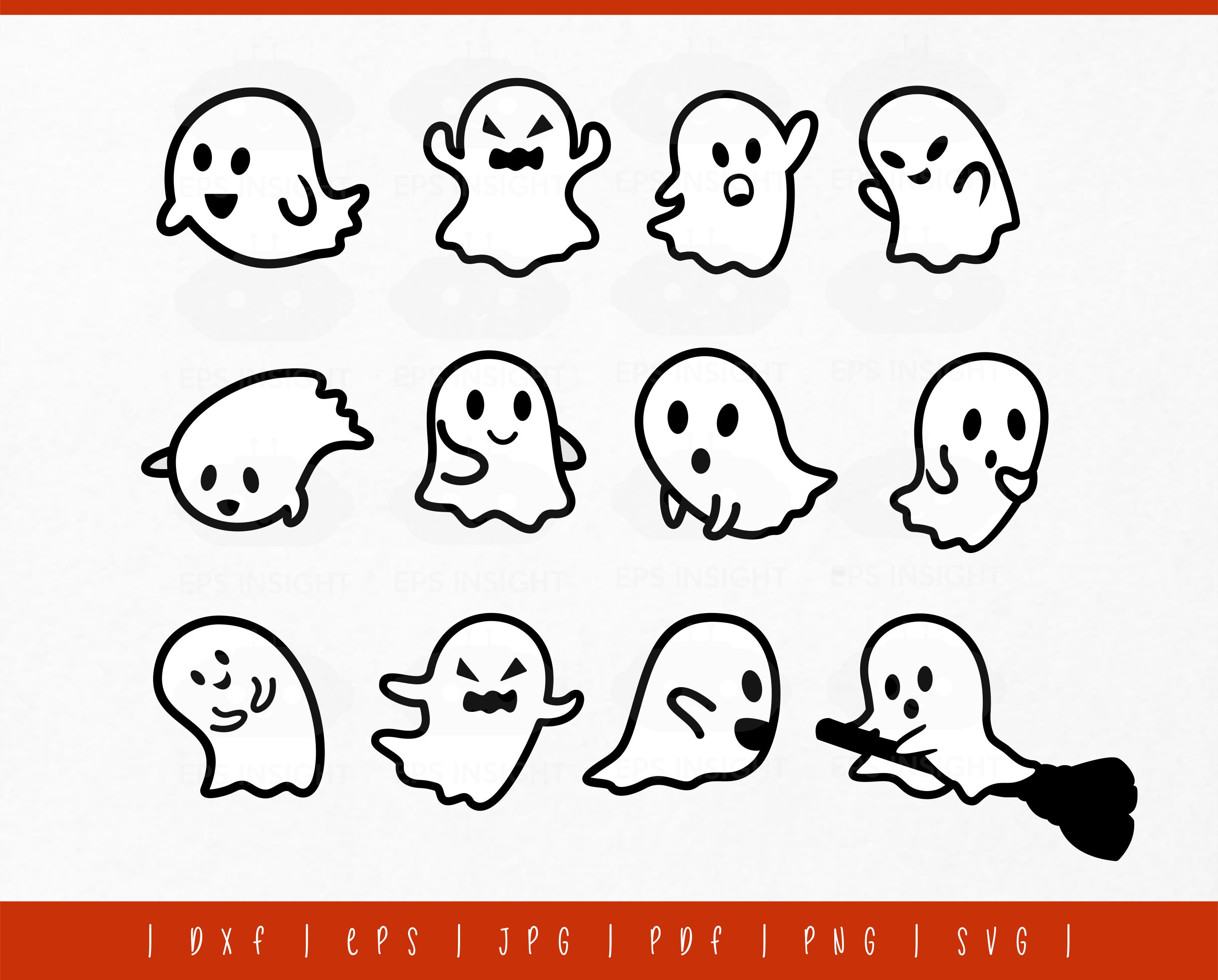 Cute Ghost Svg. Ghost Svg Bundle. Halloween Svg. Ghost Cut | Etsy