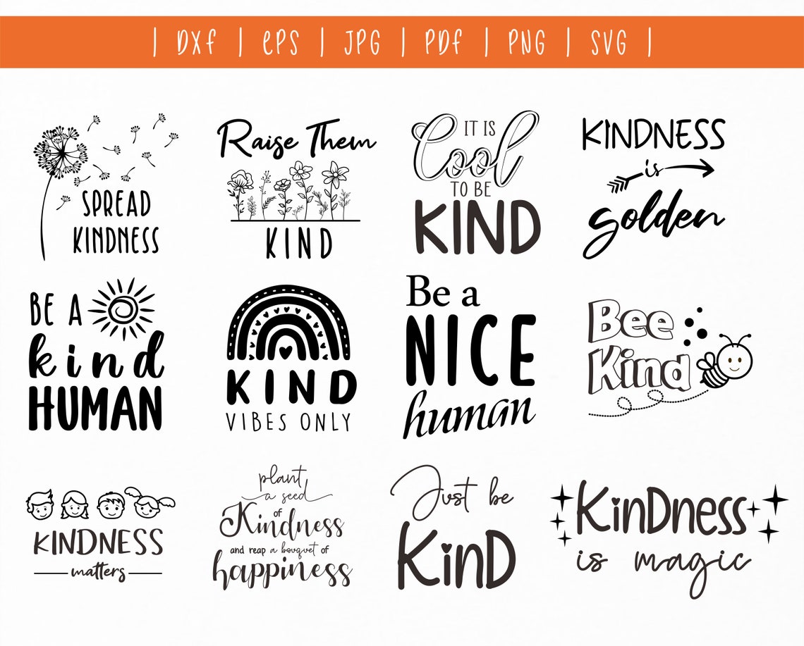 Kindness Quotes Svg Bundle. Kindness Svg. Kindness T-shirt - Etsy UK