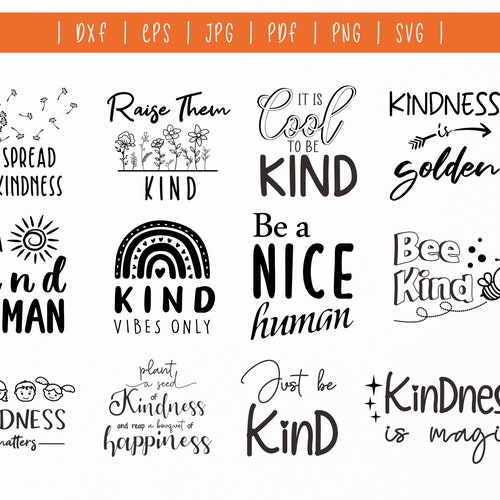 Kindness Quotes Svg Bundle. Kindness Svg. Kindness T-shirt - Etsy