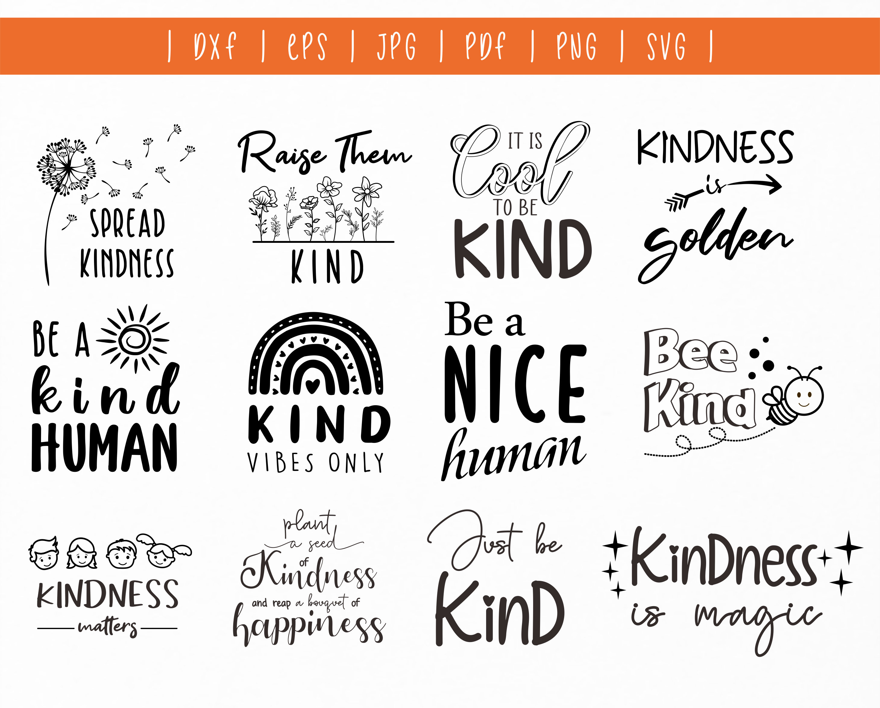 Kindness Quotes Svg Bundle. Kindness Svg. Kindness T-shirt - Etsy UK