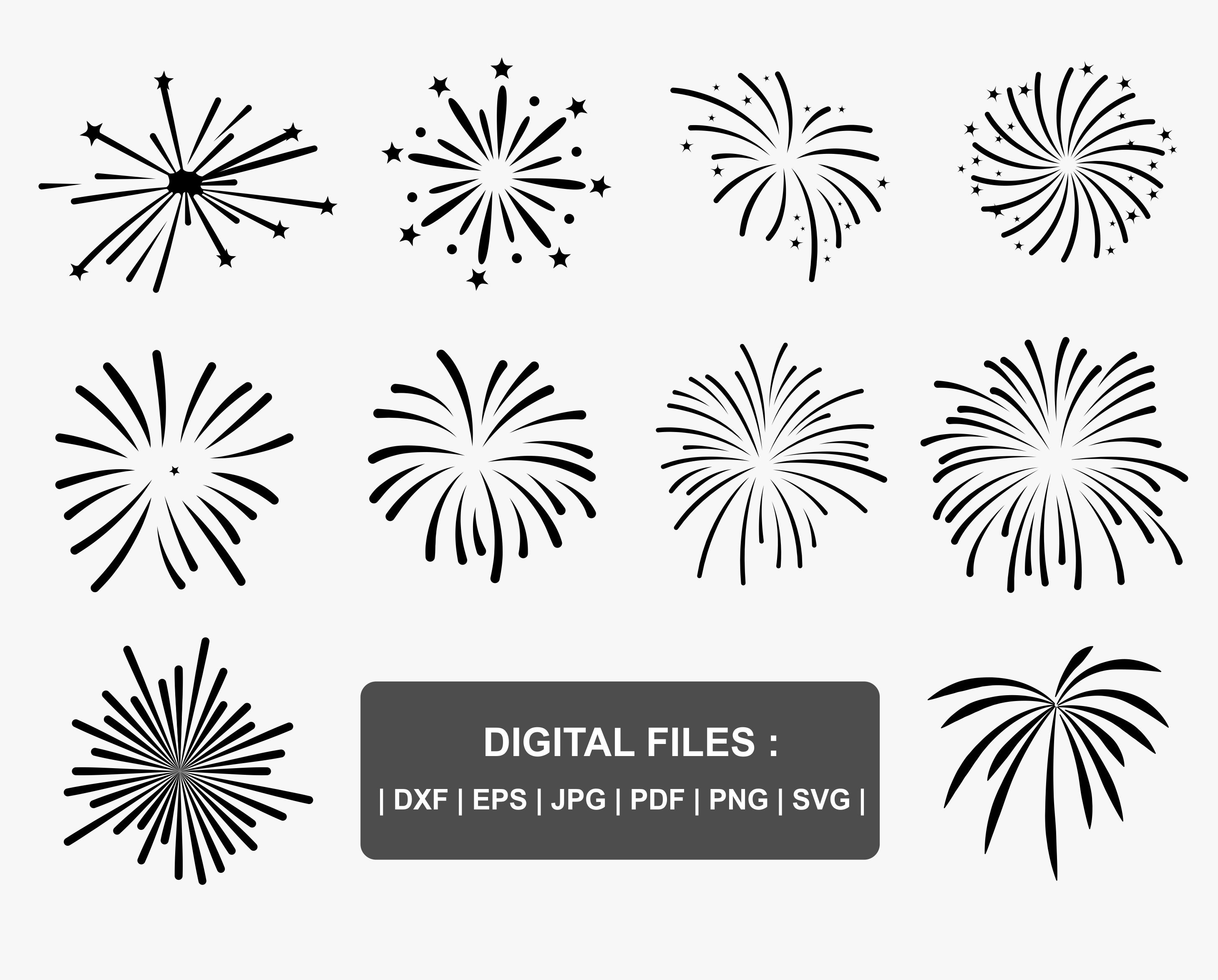 Firework SVG Bundle. Feuerwerk Silhouette. 4. Juli SVG. Patriotischer ...