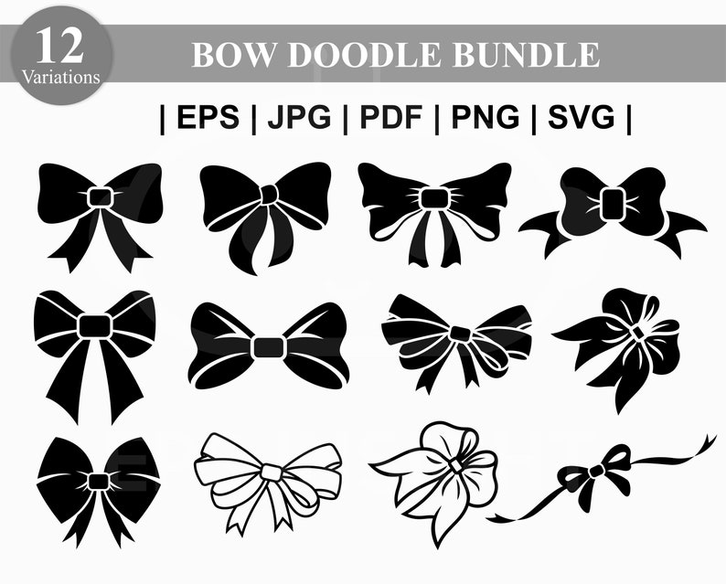 Bow Svg Bundle Bow Tie Svg Ribbon Svg Bow SVG Hair Bow | Etsy