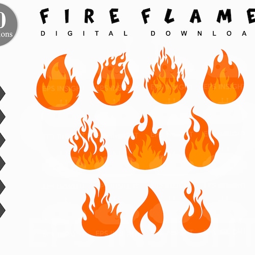 Fire Alphabet Flame Font SVG PNG DXF - Etsy