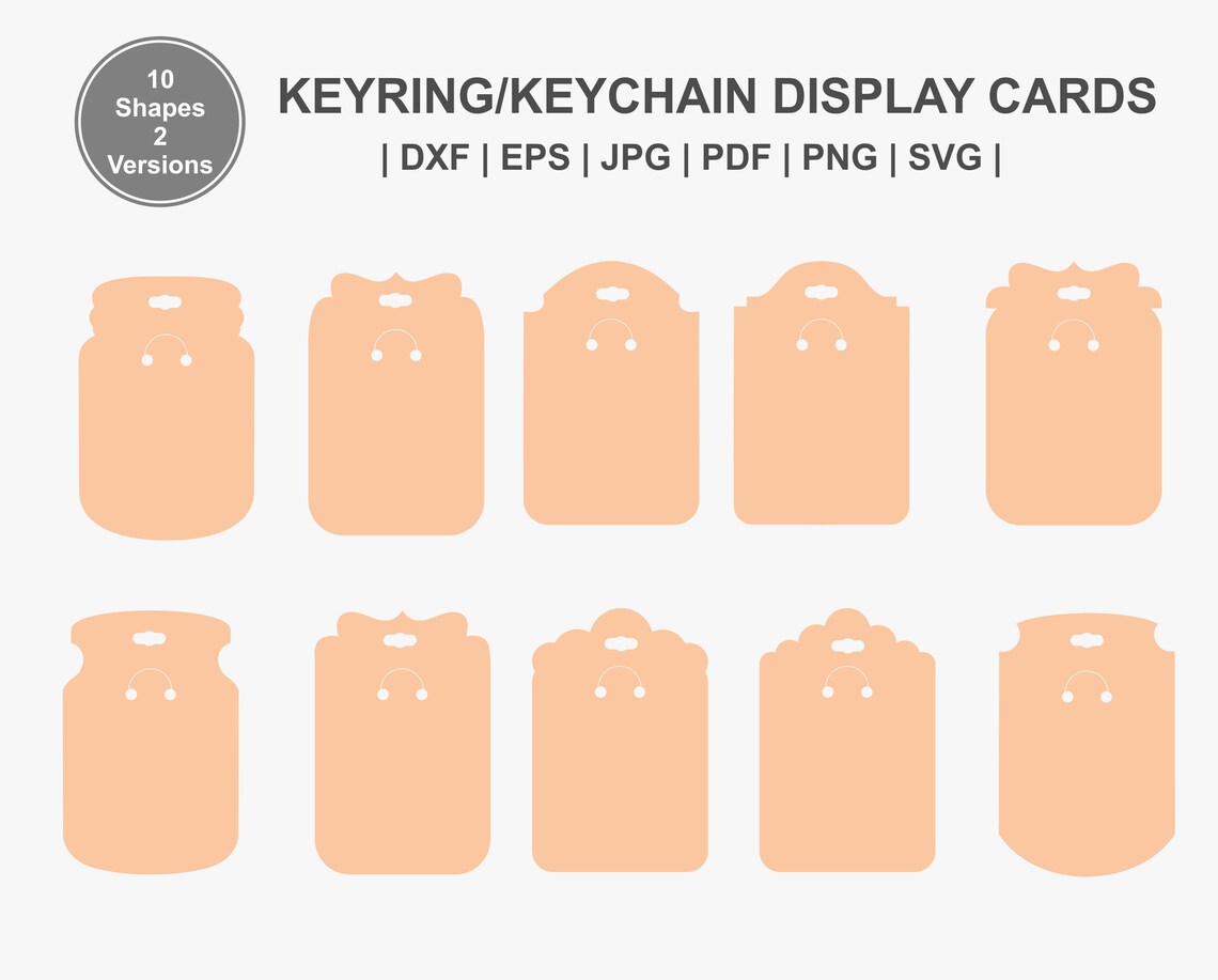 Keyring Display Card SVG, Keyring Display Card Template, Keychain ...