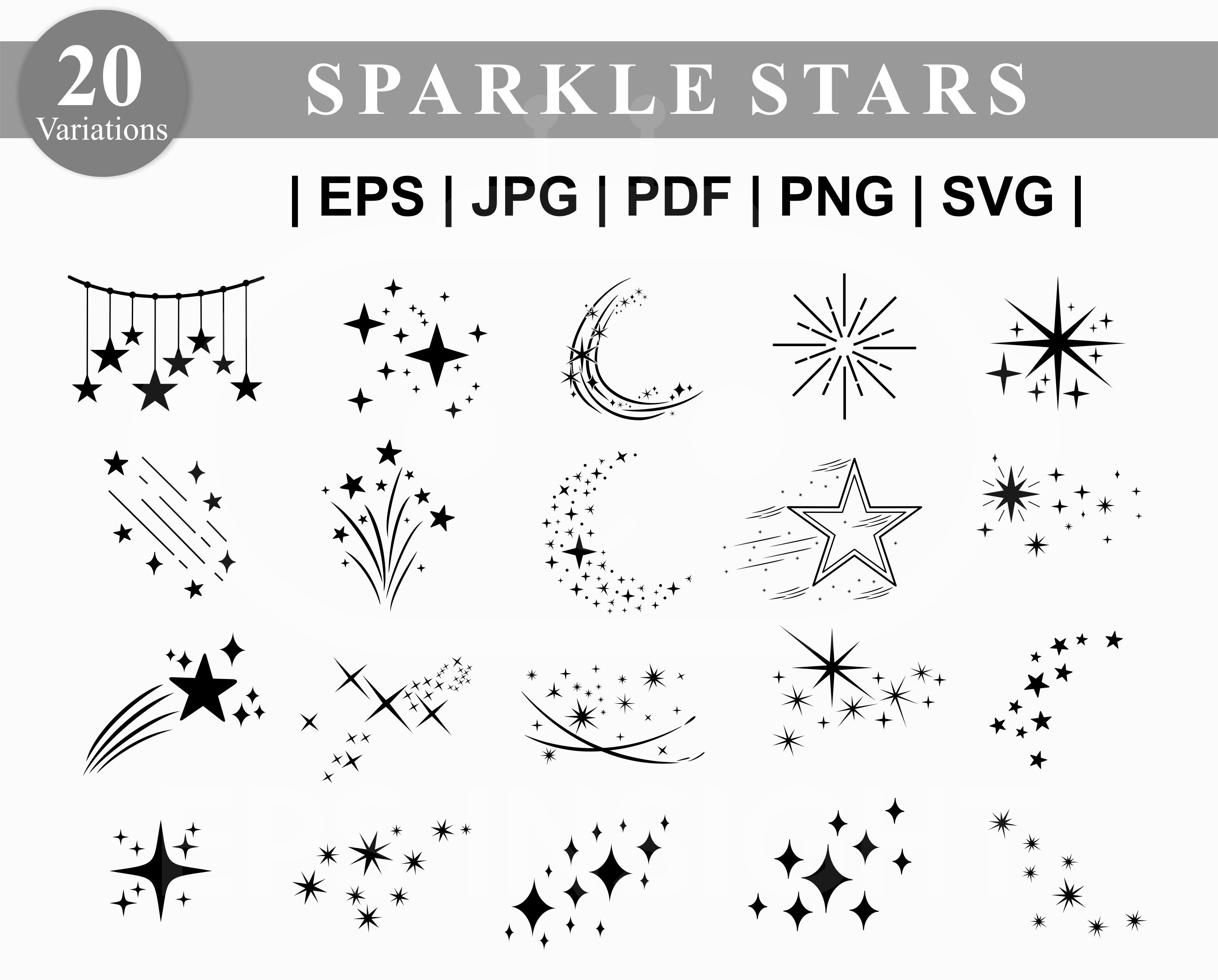 Sparkle Stars Bundle Svg. Star Sparkle Svg. Magic Sparkle Svg. | Etsy