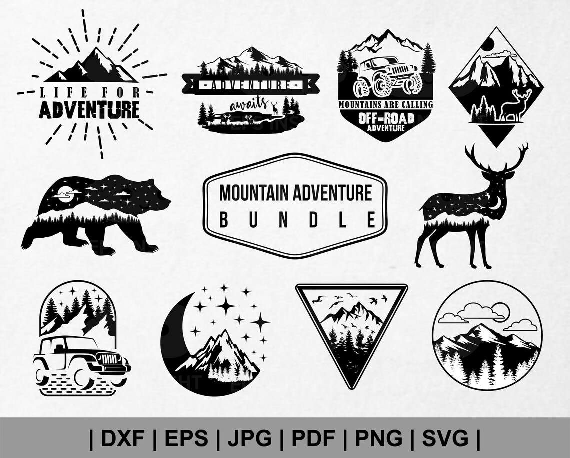 Adventure Svg Bundle. Mountain Adventure Svg. Geometric - Etsy
