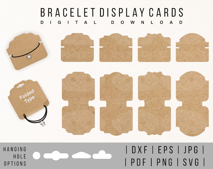 Bracelet Display Card Template. Bracelet Holder Folded - Etsy