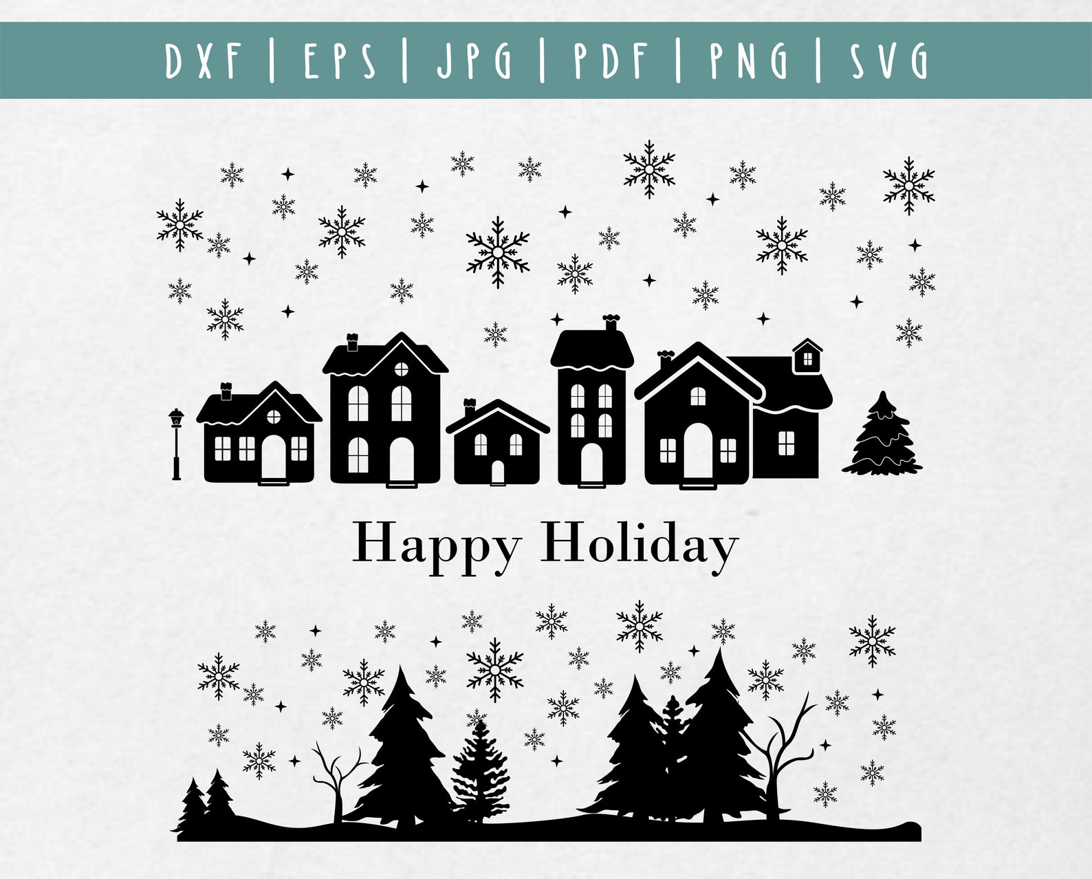 Outdoor Winter Scene. Winter Holiday Scene Svg. Snowy Winter - Etsy