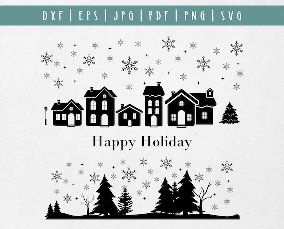 Outdoor Winter Scene. Winter Holiday Scene Svg. Snowy Winter - Etsy Canada