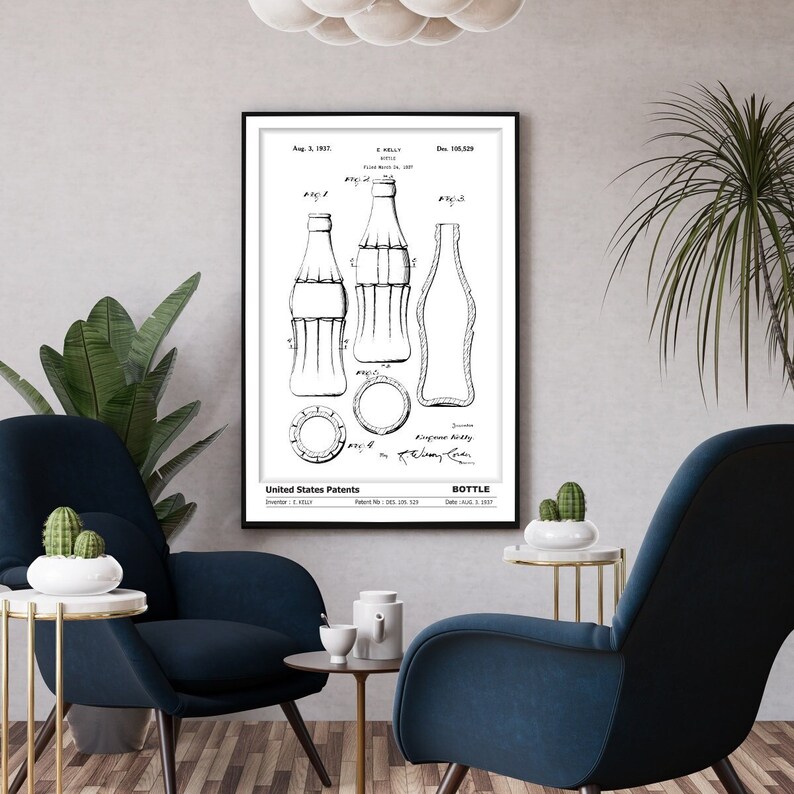 Coca Cola Bottle Patent Poster I Soda I Cola I Drink - Etsy