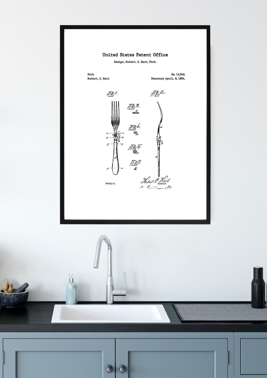 Fork Poster | Patent Print I Technical Poster - Etsy