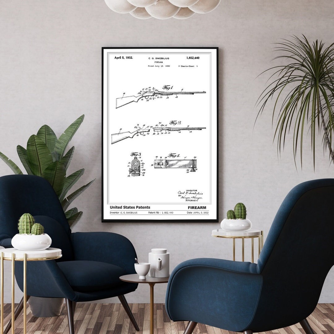 RIFLE I Hunting I Rifle Patent Poster - Etsy