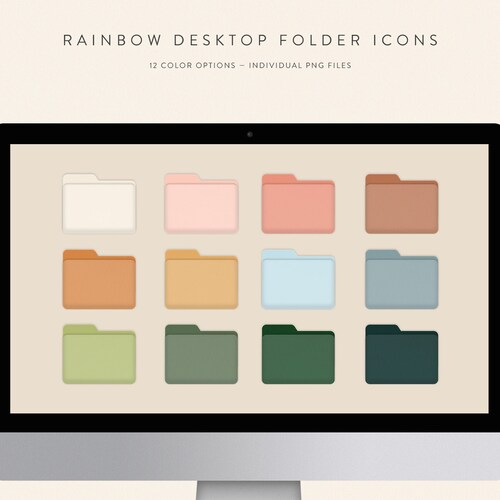 Pastel Desktop Folder Icons INSTANT DOWNLOAD Mac Desktop - Etsy