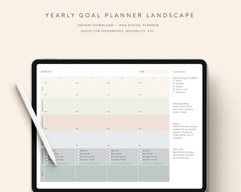 Yearly Goal Planner iPad Download — 10 Color Options — Notability ...