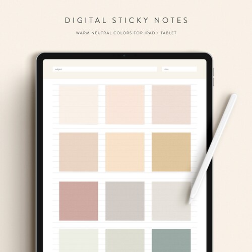 Neutral Colors Sticky Notes Digital Download - Etsy