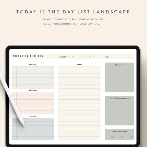 Weekly Overview Planner Ipad Download 10 Color Options | Etsy