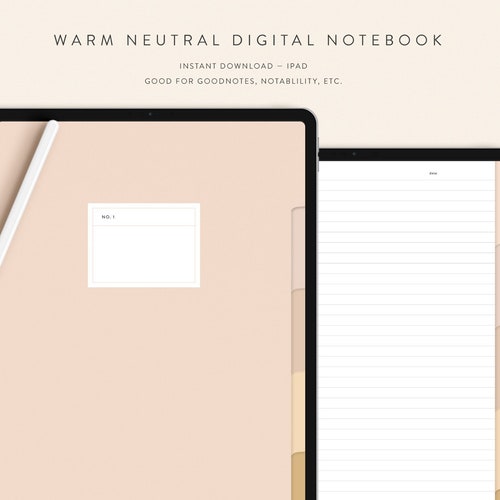 Green Neutral Digital Notebook Instant Digital Download - Etsy